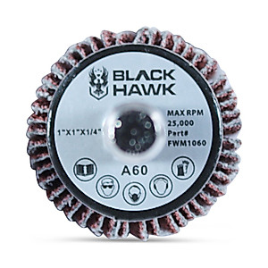 BHA Aluminum Oxide Shank Mounted Flap Wheels, 1” x 1” x 1/4”, 40 Grit - 5 Pack