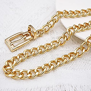 Suyi Chain Belts for Women Girls Metal Waist Belt for Dresses Plus Size 130CM Gold