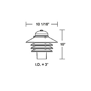 KastLite Black Nautical Post Walkway Lamp | 10" High Outdoor Coastal Fixture | Fits 3" Posts | UL Listed Dock Light - Comes with Mounting Hardware
