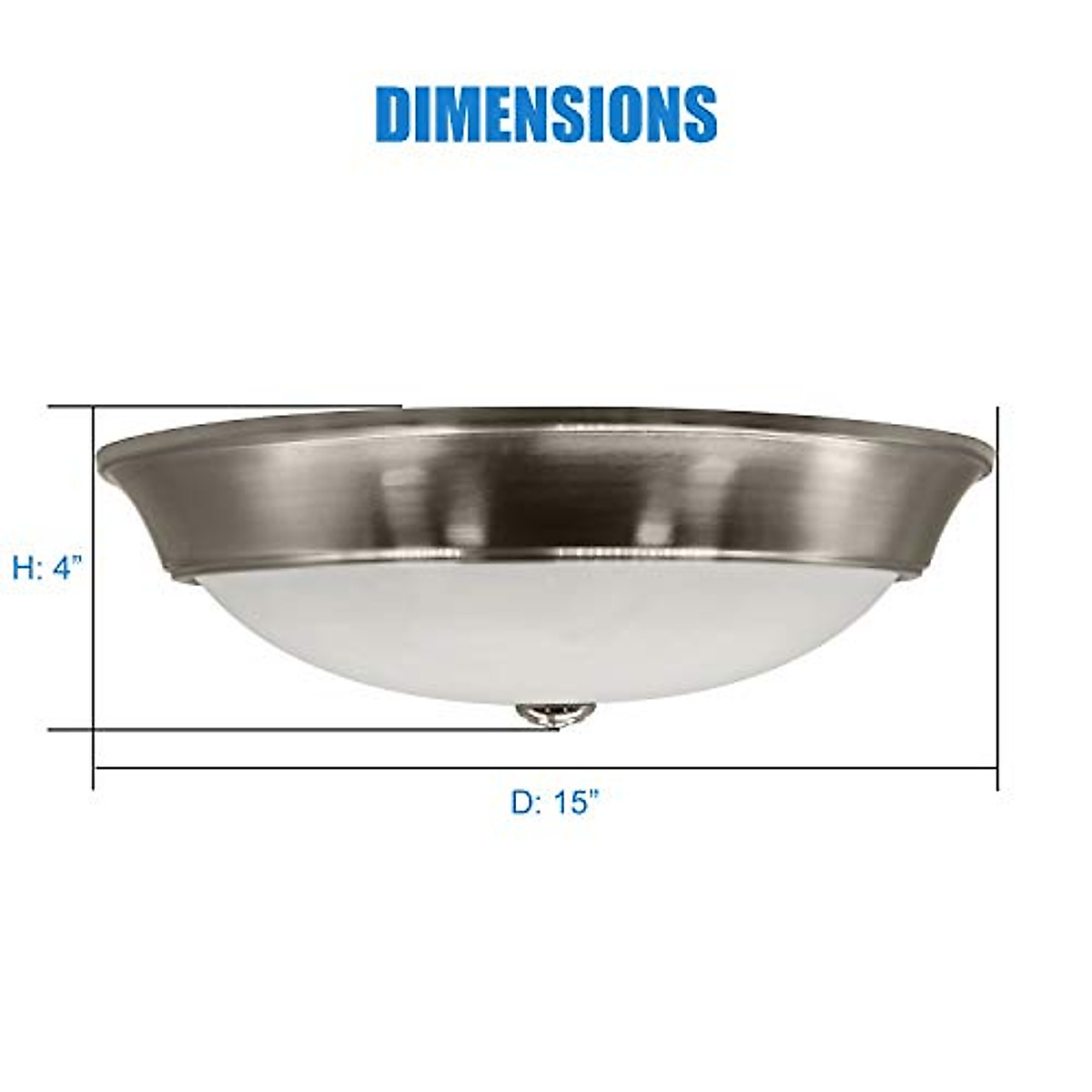 MingBright 15 inch LED Flush Mount Ceiling Light Fixture with Alabaster Glass Shade 16W 1050LM 3000K Warm White Dimmable Damp Location Use Ceiling Lamp for Living Room, Bathroom
