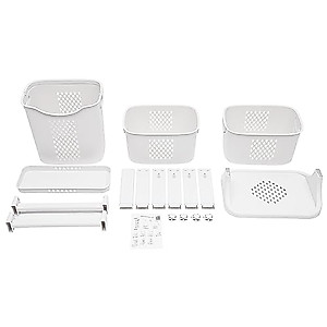 DNYSYSJ 3 Layer Storage Basket Movable Household Laundry Basket,Floor-Standing 360° Rolling Large Multi-layerClothes Organizer for Kitchen,living Room and Bathroom (3 Layer),White,16.92*12.99*42.91''