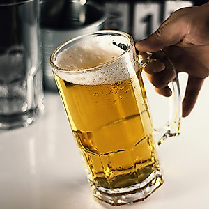 35 OZ Beer Mugs,Heavy Large Beer Glasses with Handle,Classic Beer Mug glasses,Style Extra Large Glass Beer Stein Super Mug