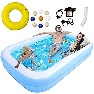 Inflatable Pool, Kiddie Pool 61X42.5X18.1 Inches Blow up Pool Suitable for Kids Toddlers Adults in Outdoor Garden Backyard Summer Water Party (2 People)
