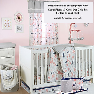 Purple, Pink and Mint Floral Tailored Crib Dust Ruffle by The Peanut Shell