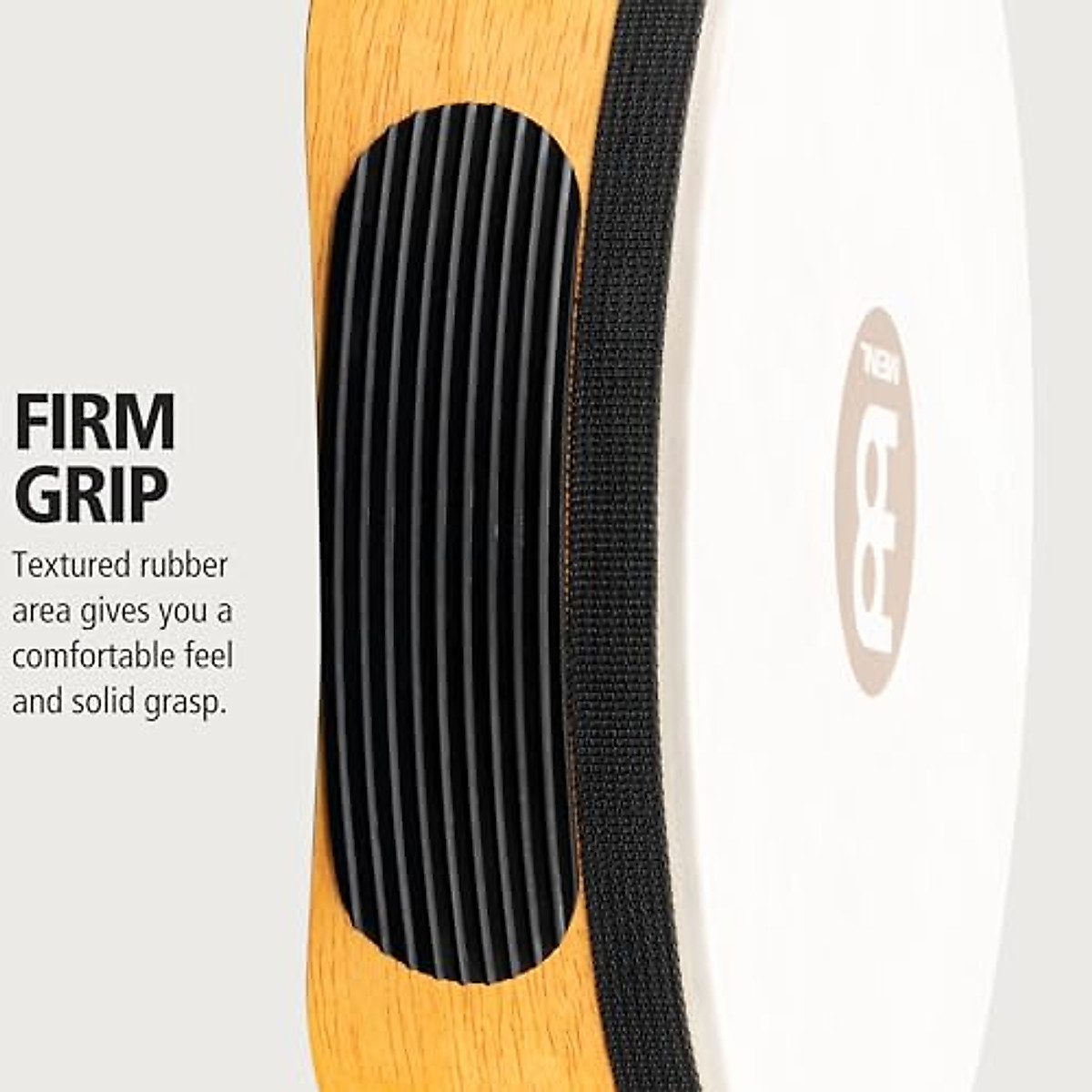 Meinl Percussion TAH2M-SNT Traditional 10-Inch Wood Tambourine with Goat Skin Head and Dual Alloy Jingles, 2 Row