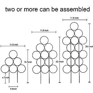 4 Pack Indoor Trellis Small Trellis for Potted Plants, 15.7 Inch Stackable House Plant Trellis for Climbing Plants, Indoor Plant Trellis Decorate Plant as Christmas Tree, Metal Trellis for Ivy Vine