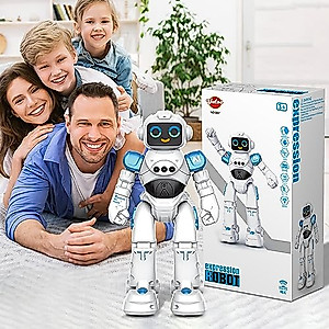 Robot Toys for Kids - Smart Talking Voice Remote Control Robot, Gesture Sensing Programmable Emo Robot Toy for Age 3 4 5 6 7 8 Year Old Boys Girls Birthday Gift Present