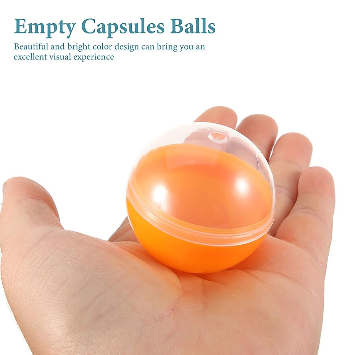 GANAZONO Small Round Capsules 60pcs 45mm Vending Machine Capsules Empty Round Colored Capsules Gumball Machines Small Containers for Christmas Prizes Party Favors