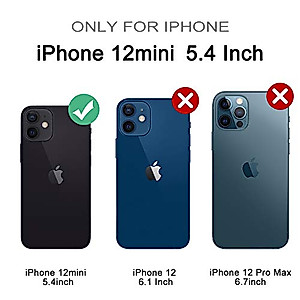 SURITCH Clear Case for iPhone 12 Mini (Only) 5.4-inch, [Built in Screen Protector] Full Body Protective Shockproof Bumper Rugged Phone Cover for iPhone 12 Mini -(Rose Gold)