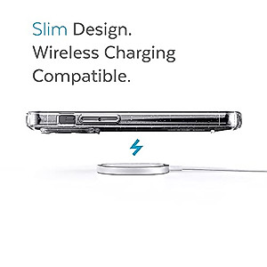 Speck Products Gemshell Glitter iPhone 13 Pro Case, Clear/Clear with Platinum Glitter