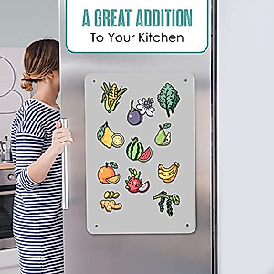 Houseables Magnetic Board, Magnet Display, Bulletin Panel, Grey, 17.5" Wide x 12" High, Small, Metal, Steel Sheet, Heavy Duty, Decorative Memo, Dry Erase, for Wall, Refrigerator, Writing, Kids