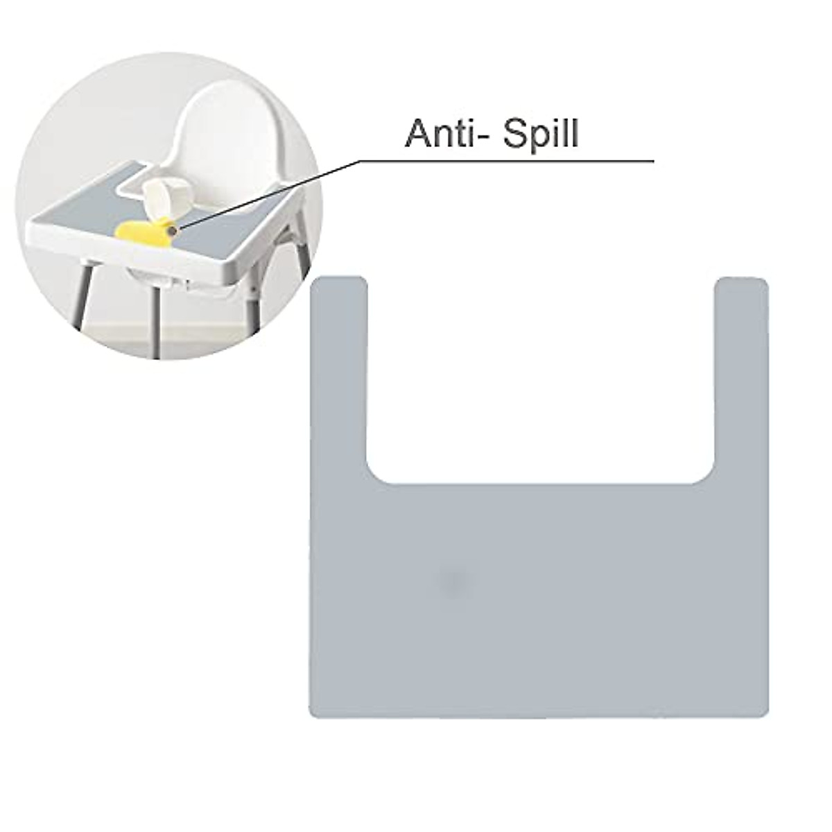 Placemat for IKEA Antilop Baby High Chair, Silicone Mat for Antilop Baby High Chair Tray Accessories, Foods Place mat for Toddlers and Babies, BPA Free