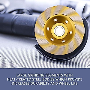 Erduoduo 2 Pack 4 Inch Diamond Cup Grinding Wheel 12 Segs Heavy Duty Angle Grinder Wheels for Angle Grinder