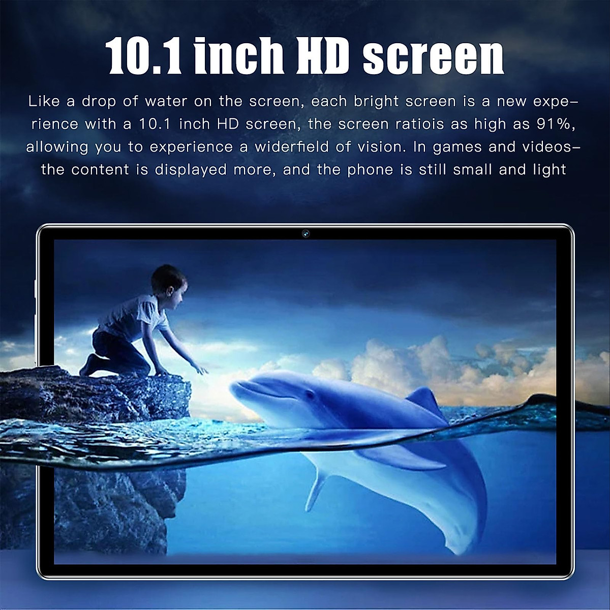 DAUZ 10.1 Inch Tablet, 2 in 1 8GB 256GB Tablet Computer Support GPS with Keyboard for Travel (US Plug)