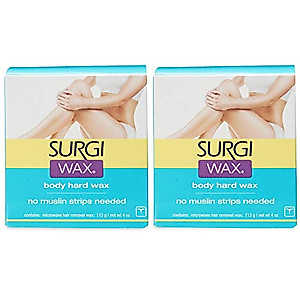 Surgi-wax Microwave Hair Removal Hard Wax for Body, 4-Ounce Boxes (Pack of 2)