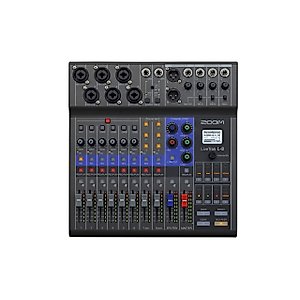 Zoom LiveTrak L-8 Podcast Recorder, Battery Powered, Digital Mixer and Recorder, Music Mixer, Phone Input, Sound Pads, 4 Headphone Outputs, 12-In/4-Out Audio Interface, Built In EQ and Effects