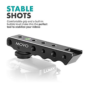Movo/Sevenoak Video Stabilizing Top Handle Cold Shoe Extender for Canon EOS, Nikon, Olympus, Pentax DSLR Cameras