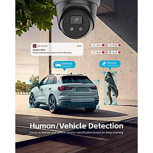 DS-2CD2386G2-ISU/SL 2.8mm HIK 4K 8MP AcuSense PoE IP Camera Outdoor Indoor with Strobe Light and Audible Warning, DarkFighter, Human/Vehicle Detection, H.265+, Work with HIK NVR/Hik-Connect(Black)