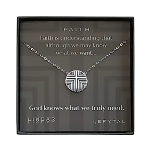 EFYTAL Religious Gifts for Women, 925 Sterling Silver Faith Cross Necklace for Women, Confirmation Gifts for Teenage Girl, Christian Gifts for Women, Spiritual Gifts for Women, Inspirational Gifts
