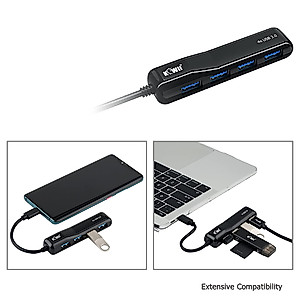 USB C Hub Splitter, 4- Port USB 3.0 Data Hub with High Speed Transfer Up to 5Gbps for iMac, MacBook, Mac Pro/Mini, Surface Pro, XPS, Notebook PC, Laptop USB Flash Drive Mobile Hard Drive