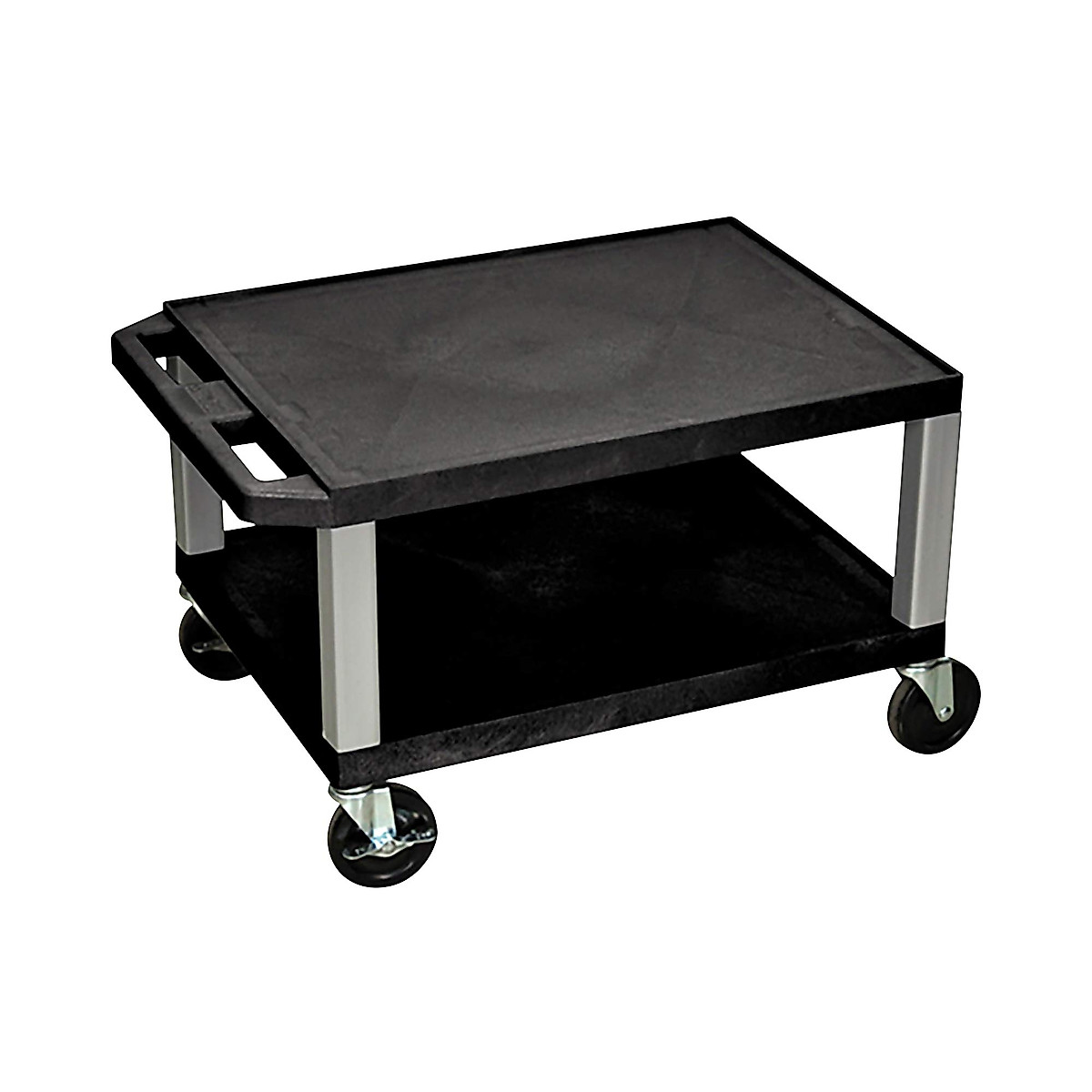 H Wilson Luxor 16"H AV Cart - Two Shelves - Black Legs