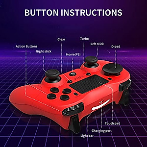 EFFUN Wireless Controller for PS4 /Slim/Pro/PC, Pa4 Controller for Playstation 4 Controller for PS4 Controller with DoubleShock, Motion Sense, Touchpad, Audio Jack, Speaker, Turbo, Gifts for Children