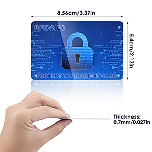 TIESOME RFID Blocking Cards, 6 Pieces Credit Card Passport Protector NFC Bank Blocker Protection for Entire Wallet Shield Men Women