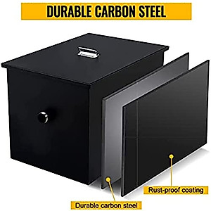 Commercial Grease Interceptor Trap 70 Lb - Carbon Steel Grease Trap Under Sink For Restaurant Cafe - Under Sink Grease Trap 4-35 GPM - Waste Water Oil-water Separator For Restaurant,50 LB