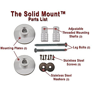 Solid Mount Grab Bar Kit - Patented Mounting Kit for Fiberglass Wall in Bathtubs & Showers/ANSI & ADA Standards/1 Kit Mounts 1 Grab Bar
