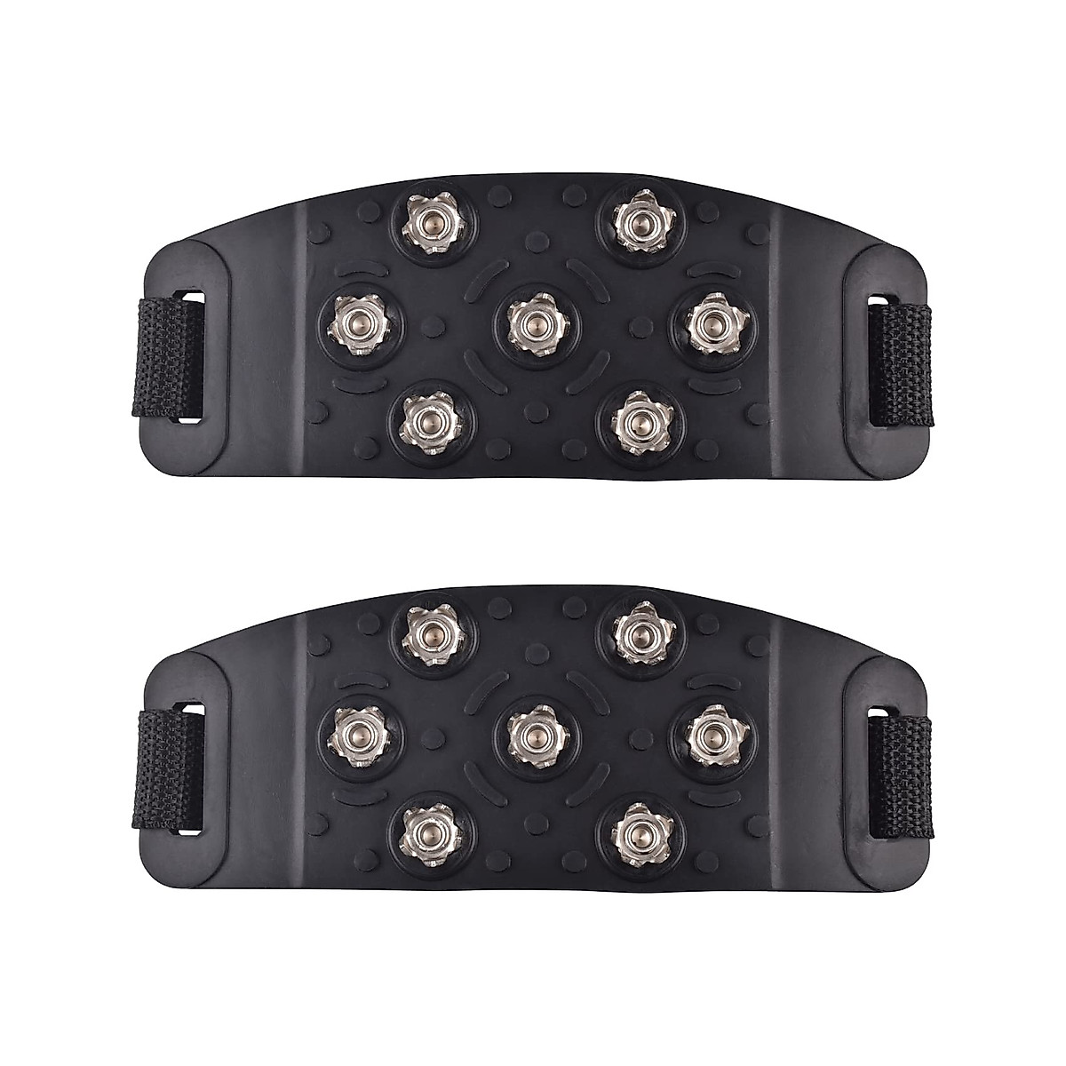 Crampon Traction Ice Cleats for Boots Anti Slip Shoe Grips, 7 Point Ice Spikes Snow Cleats for Women Men Hiking,Jogging,Ice Fishing,Mountaineering