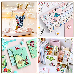 MODOWEY 36Pcs Stickers Kits for Kids, DIY Animal & Sea World Stickers Painting with Diamonds, Paint by Numbers Diamonds Arts Craft Kits for Children, Boys and Girls (Style A)