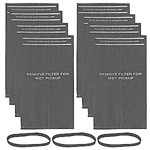 8 Pack 38737 Dust Filter Bags Replacement for Craftsman 2 to 2.5 Gallon Wet/Dry Vacuums and Powerhead Bucket Vac, Part# CMXZVBE38737 / 9-38737, with 3 Retaining Bands