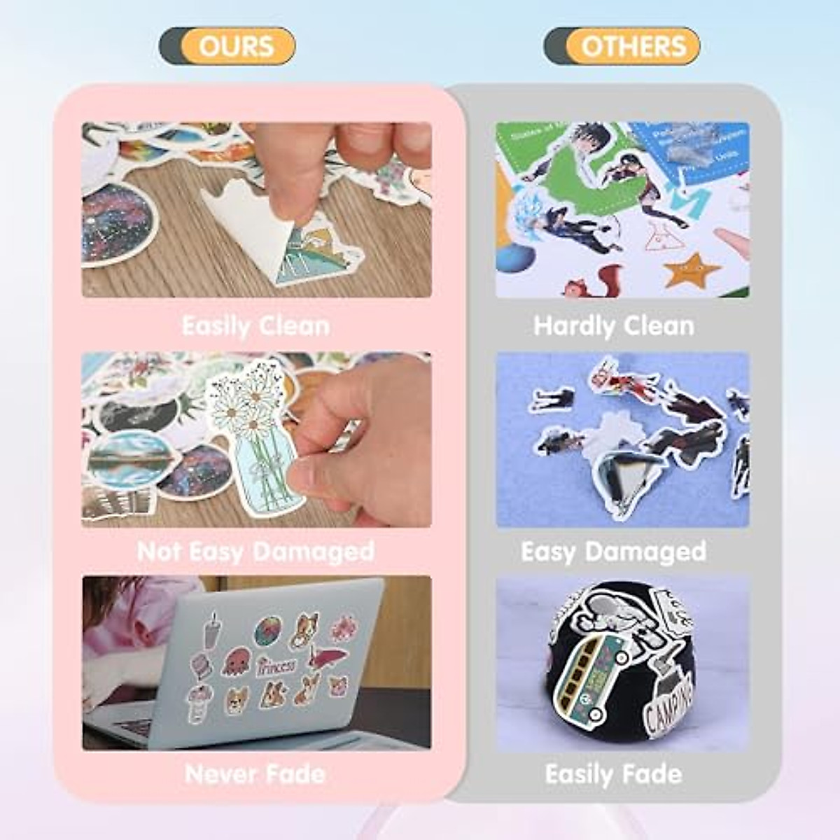 Arme Animal Stickers Pack, 400 PCS Cute Stickers for Waterbottles, Laptop Stickers for Computer Skateboad Phone Notebooks， Large Colorful Vinyl Waterproof Stickers for Kids Teens Girls Boys