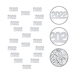 BESTOYARD 3 Packs 2022 Number Confetti Happy New Year 2022 Paper Scatter Confetti Scene Layout Prop Table Centerpiece Decor for Home Bar Party Supplies Silver