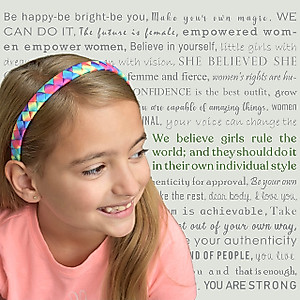 FROG SAC Rainbow Headband for Girls, Tie Dye Headbands for Kids, Cute Hard Head Band for Little Girl Hair Accessories, Unicorn Fashion Braided Hair Band, Basketweave Hand Braid Headband