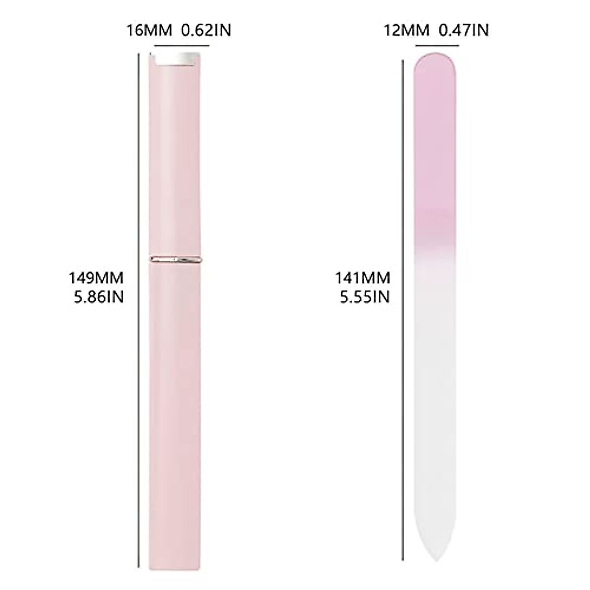 Glass Nail File Glass Nail File With Case Double Sided Etched Surface Files Professionals Glass File Stocking Stuffers For Women Unique Gifts Package For Nail Acrylic Kit Sets (Blue, One Size)