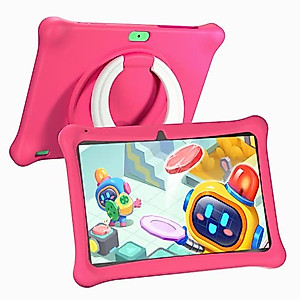 SGIN Kids Tablet, 10 Inch Tablet for Kids, 2GB+32GB Android 12 Kids Tablets with Case, WiFi, Parental Control APP, Dual Camera, Educational Games，iWawa Pre Installed (Pink)
