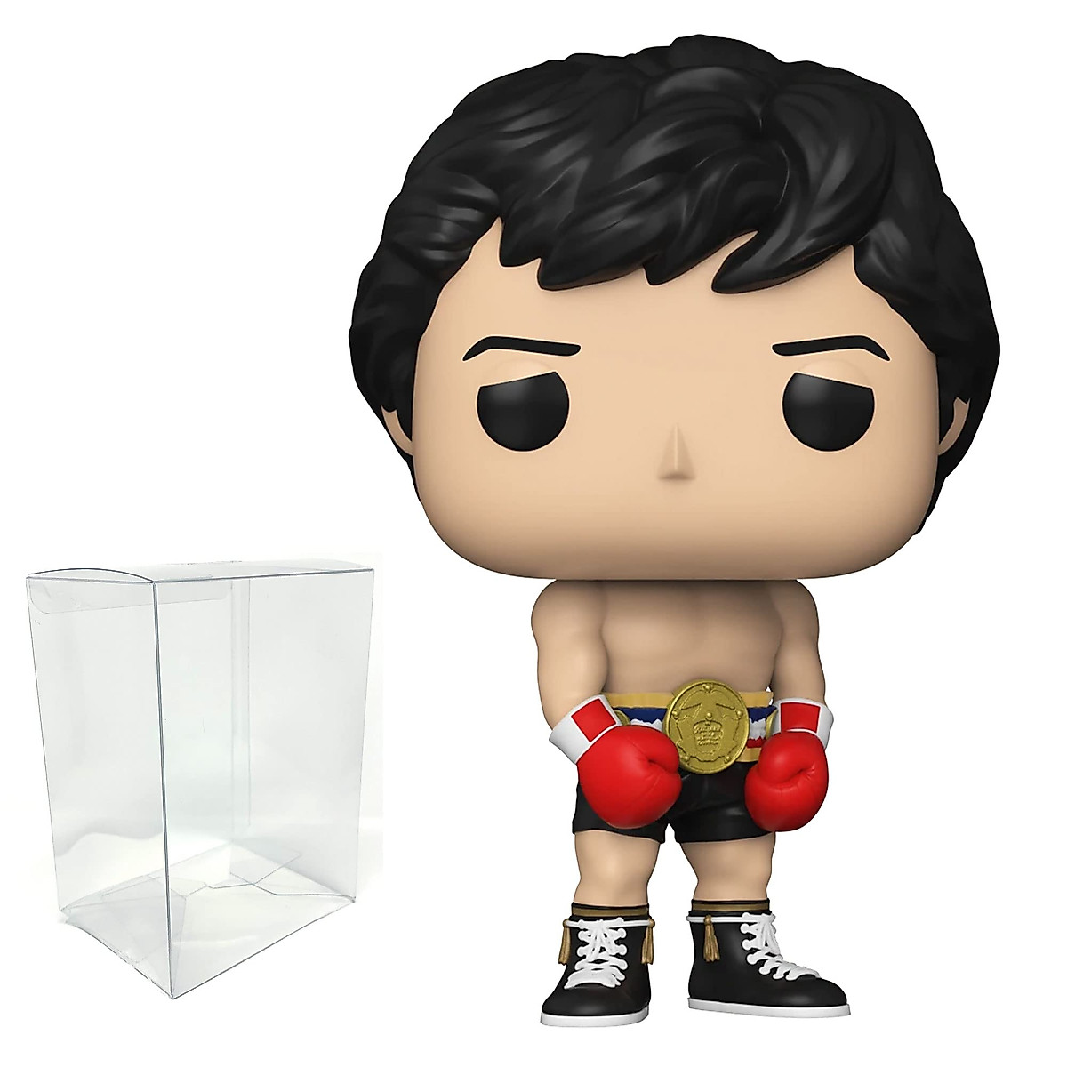 Rocky 45th Rocky Balboa with Belt Specialty Series Pop Protector Bundle - Balboa with Belt Specialty Series Pop Figurine 3.75 Inch Rocky 45th Anniversary Collection with Plastic Protector