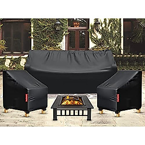 ZhenXingCheng Patio Sofa Cover Waterproof, 3-Seater Outdoor Sofa Cover Loveseat Cover with Air Vent, Patio Furniture Covers Waterproof for Outdoor Sofa / Bench / Loveseat (79" Wx 37" Dx 35" H)
