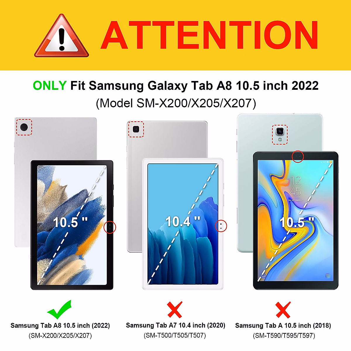 Fintie Silicone Case for Samsung Galaxy Tab A8 10.5 Inch 2022 Model (SM-X200/X205/X207), Honey Comb Series Kids Friendly Light Weight Shock Proof Protective Cover, Black