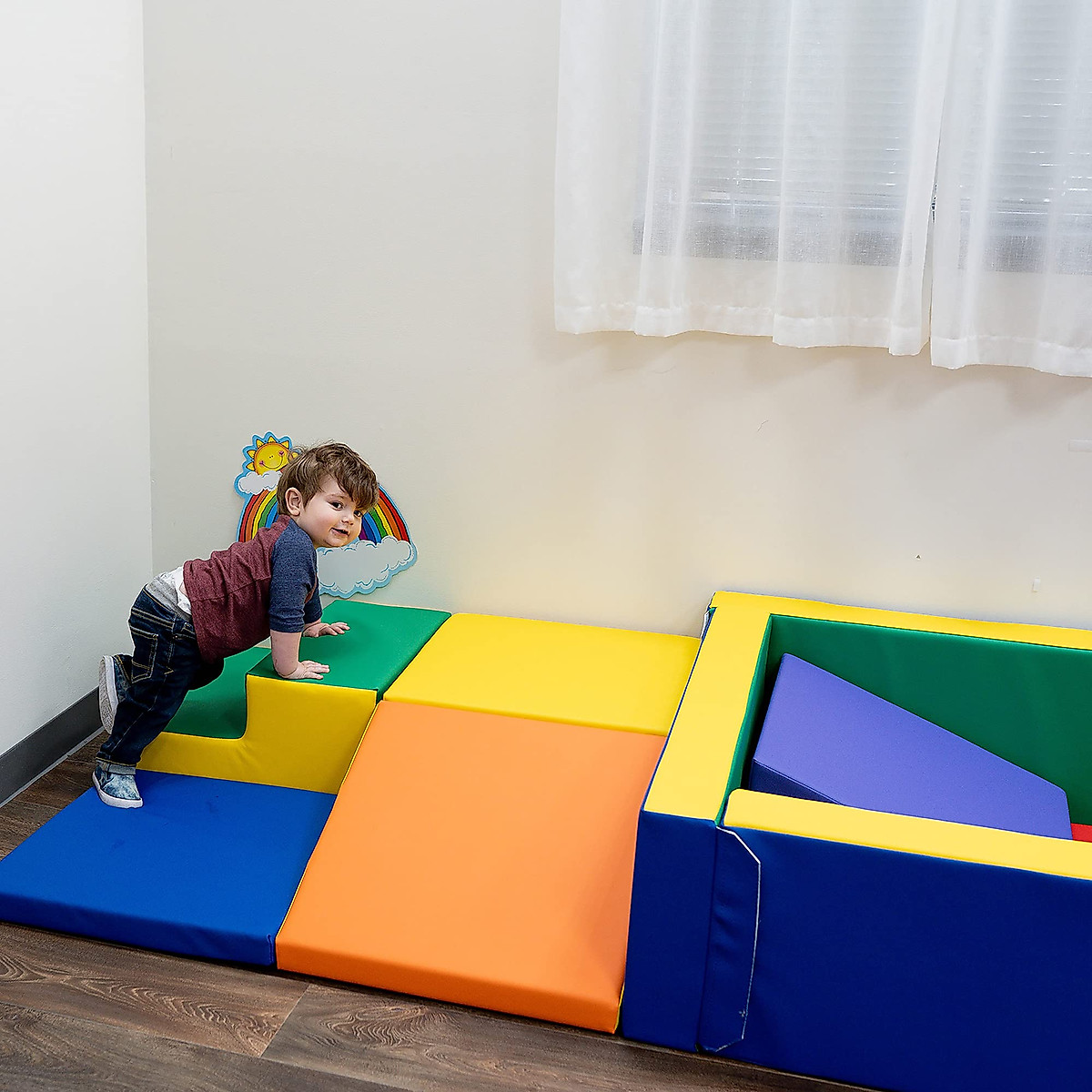 Children's Factory Adventure Center, Primary, CF805-305, Toddler Climber, Baby Play Yard, Kids Indoor Play Equipment for Nursery, Preschool or Daycare