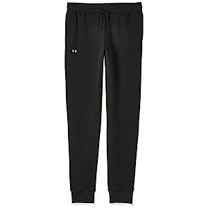 Under Armour Boys Rival Fleece Joggers , Black (001)/Onyx White , Youth Large