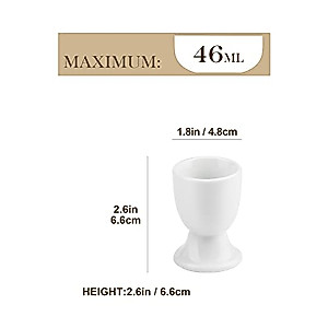 MALACASA Egg Cups, 2'' Porcelain White Egg Cups Holder for Boiled Eggs, Set of 12 Egg Cups, Series Regular