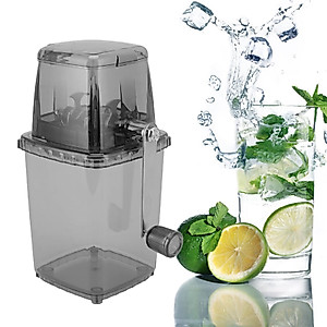 Tuzoo Hand Crank Operated Ice Crusher, Ice Shaver with Stainless Steel Blades, Manual Hand Crank Operated Ice Breaker for Fast Coarse, Shaved or Fine Chips Snow Cones or Slushies(Gray)