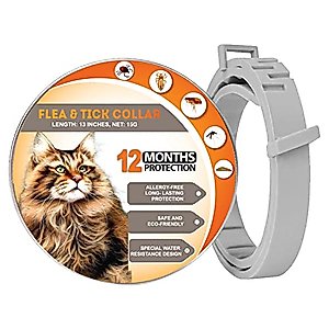 Parenda Cat Flea Collars 13 Inches - Flea Collars for Cats Fit Flea Treatment for Cats Lasting 12 Months - Waterproof Cat Flea Collar - Cat Flea Treatment 100% Natural Ingredients