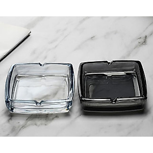 Ashtray 1 Pack Transparent Square Glass Ashtray Crystal Glass Ashtray Home Desktop Ashtray Indoor Outdoor Office Desktop Decoration Ashtray Ash Tray