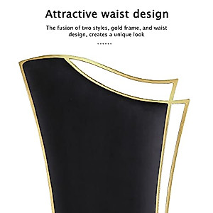 ACEDÉCOR Dining Room Chairs, Black Velvet Upholstered Dining Chairs, Modern Dining Chairs with Gold Legs, Black high-Back Dining Chairs Set of 2