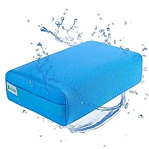 Joe&JoseRin Hot Tub Booster Seat Cushion with Non-Slip Micro Dot Bottom and Weighted, Bathroom Massage Hot Tub Accessories for Indoor or Outdoor, Quick Dry Hot Tub Pillow with Washable Mesh Cover
