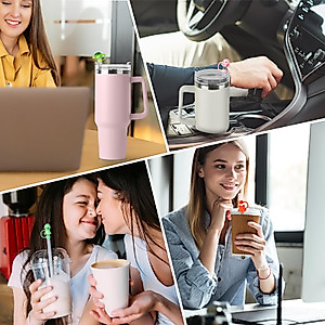 VVAYHUA 6Pcs Straw Covers Cap for Stanley Cup, Cute Animals Straw Topper Compatible with Stanley Cup & Simple Modern, Silicone Straw Tips 0.4in/10mm for Stanley Accessories