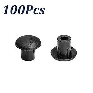 Luomorgo 100Pcs Black 5mm/0.2 inch Shelf Peg Hole Plugs for Kitchen Cabinet Furniture Hole